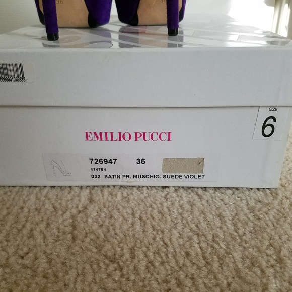Emilio Pucci | Shoes | Emilio Pucci Satin Muschio Suede Violet Heels ...